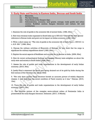 Ancient India 39 Years Question Bank | PDF