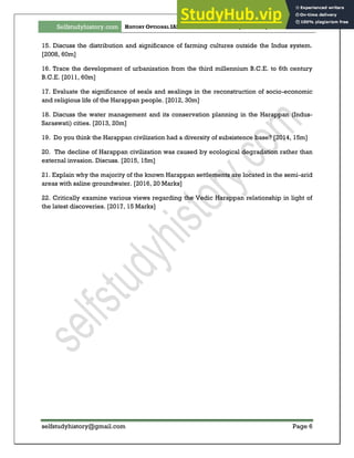 Ancient India 39 Years Question Bank | PDF