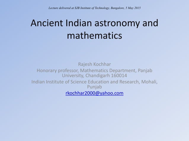 Ancient indian astronomy and mathematics | PPTX | Astrology | Religion ...