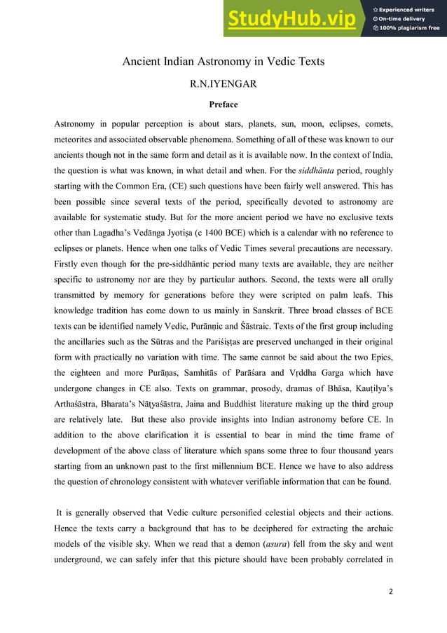 Ancient Indian Astronomy In Vedic Texts | PDF