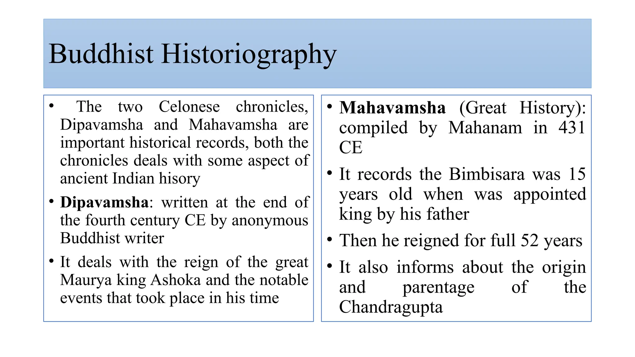 Ancient Indian Literary sources of History Part II | PPTX