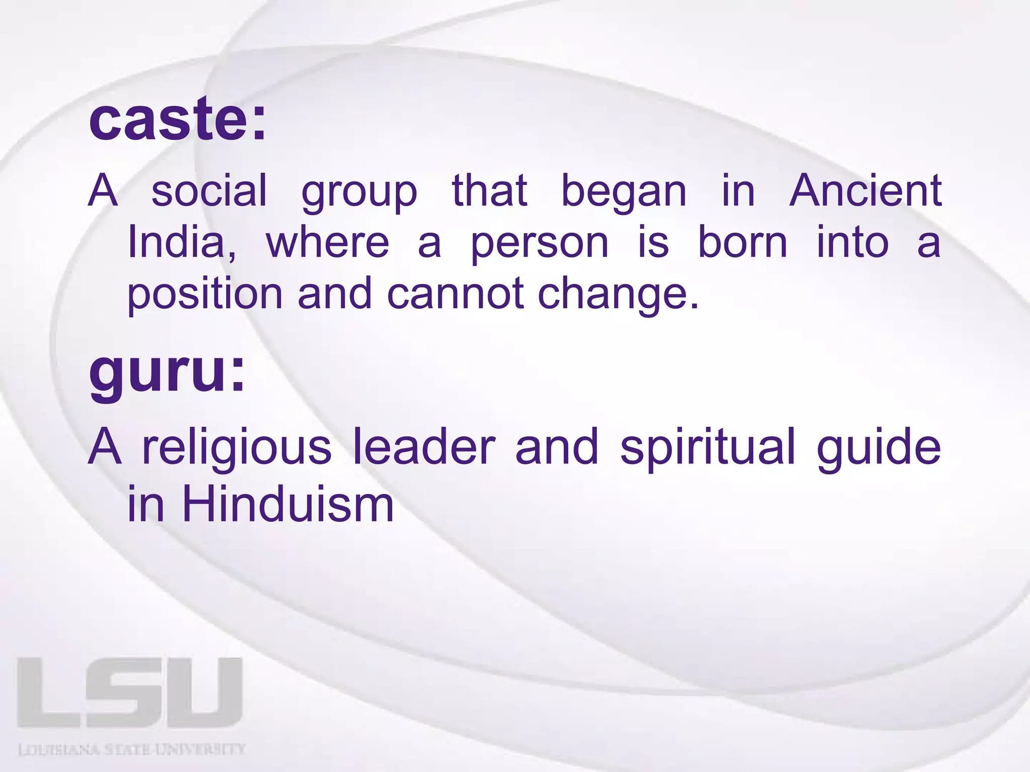 Ch. 6 - Ancient India Vocabulary | PPT