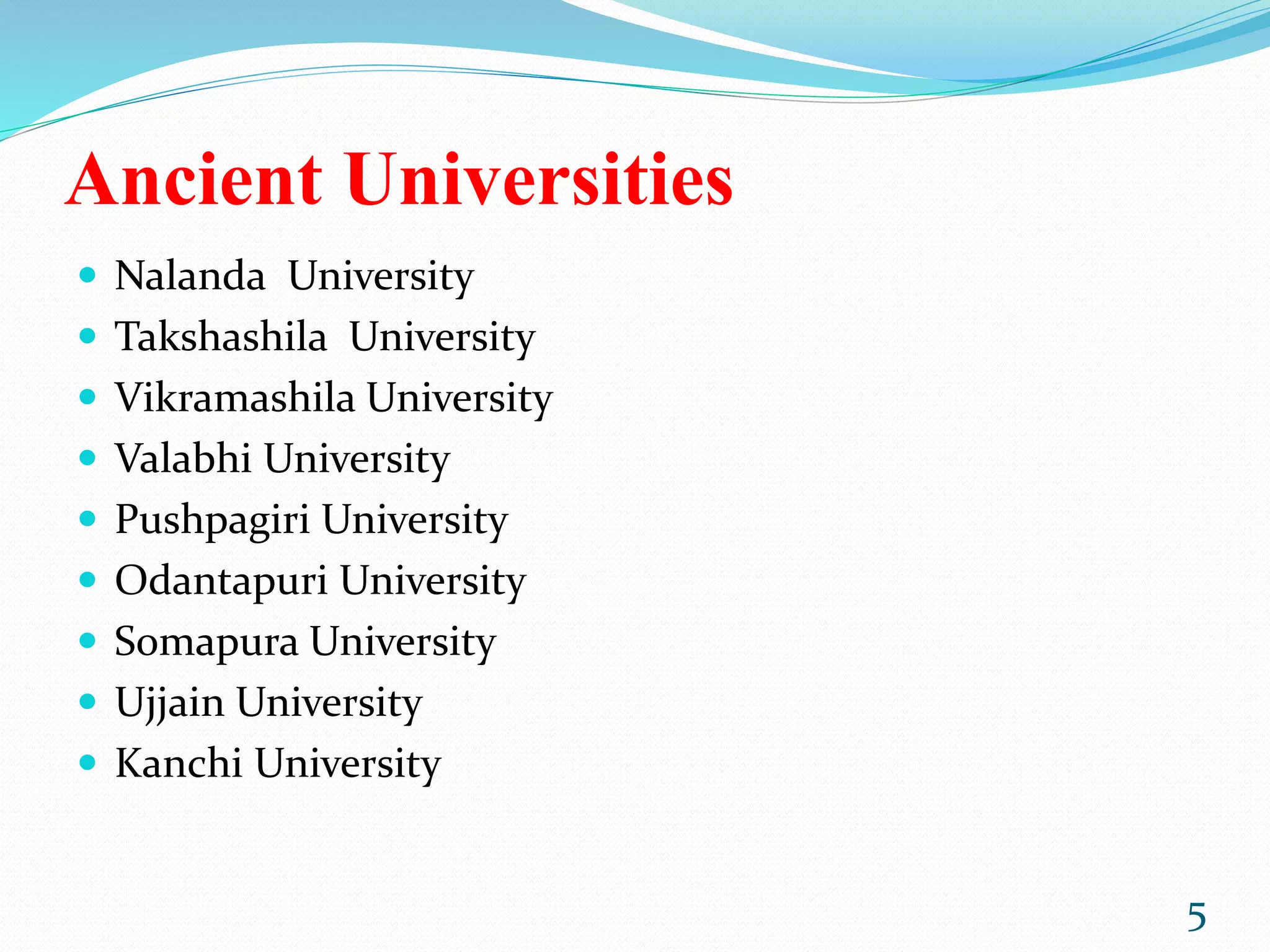Ancient institutes of india | PPTX