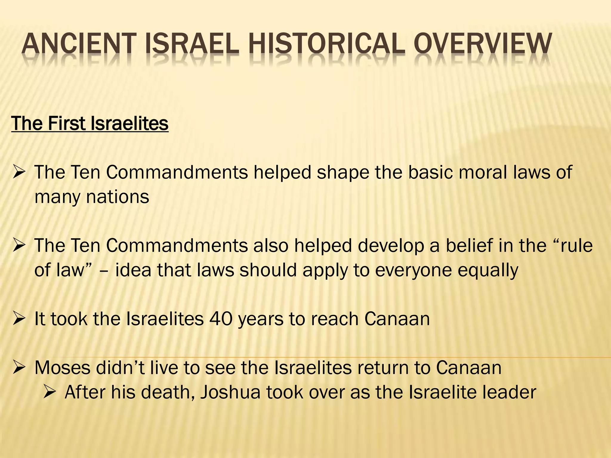 Ancient israelite historical overview | PPTX