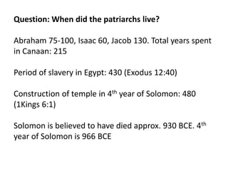 Ancient Israelite Hisory: The Patriarchal Period | PPTX