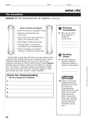Ancient israel lesson 1 4 homework | PDF