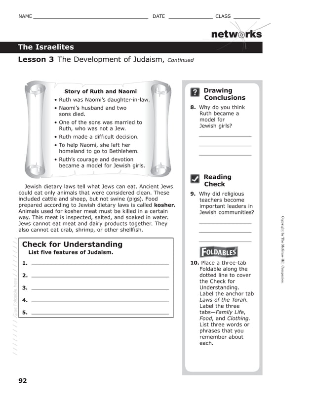 Ancient israel lesson 1 4 homework | PDF