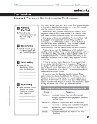 Ancient israel lesson 1 4 homework | PDF