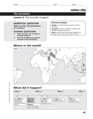 Ancient israel lesson 1 4 homework | PDF