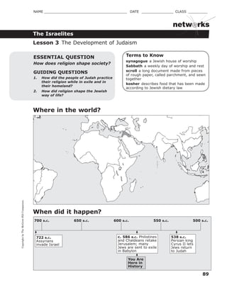 Ancient israel lesson 1 4 homework | PDF
