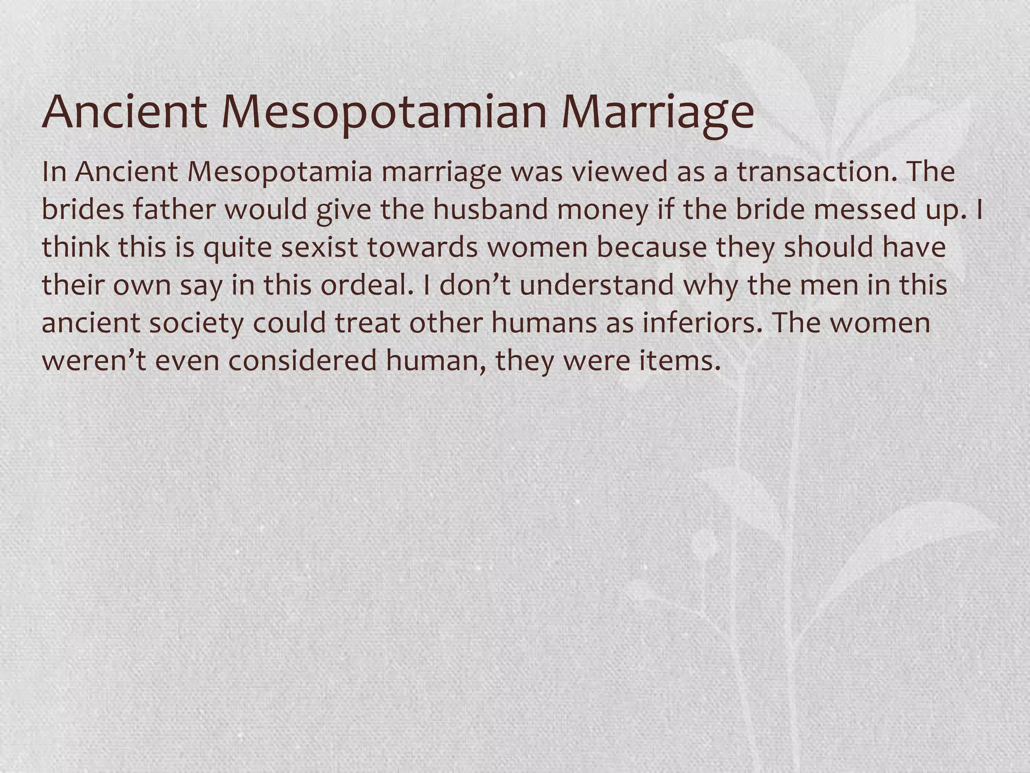 Ancient Marriage by Jamie | PPTX