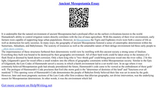 Ancient Mesopotamia Essay | PDF