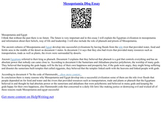Ancient Mesopotamia Essay | PDF