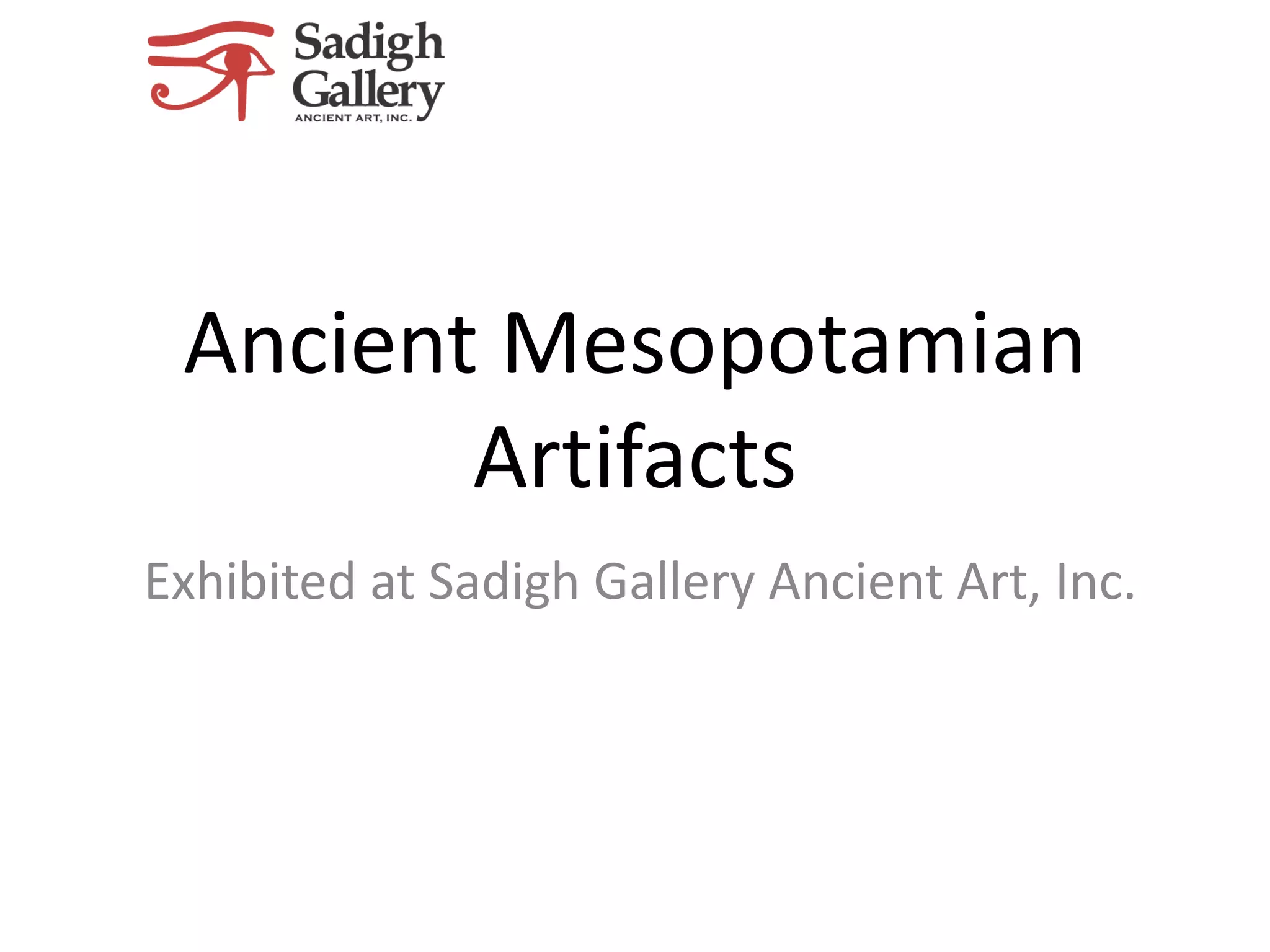 Ancient Mesopotamian Artifacts, Photographs and Information | PDF ...