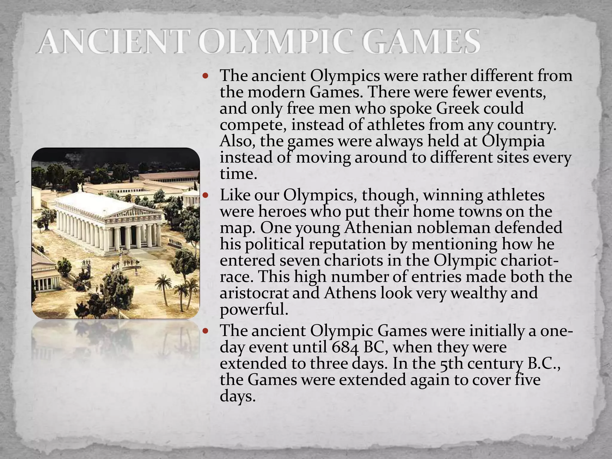 Ancient olympics games presentation | PPTX