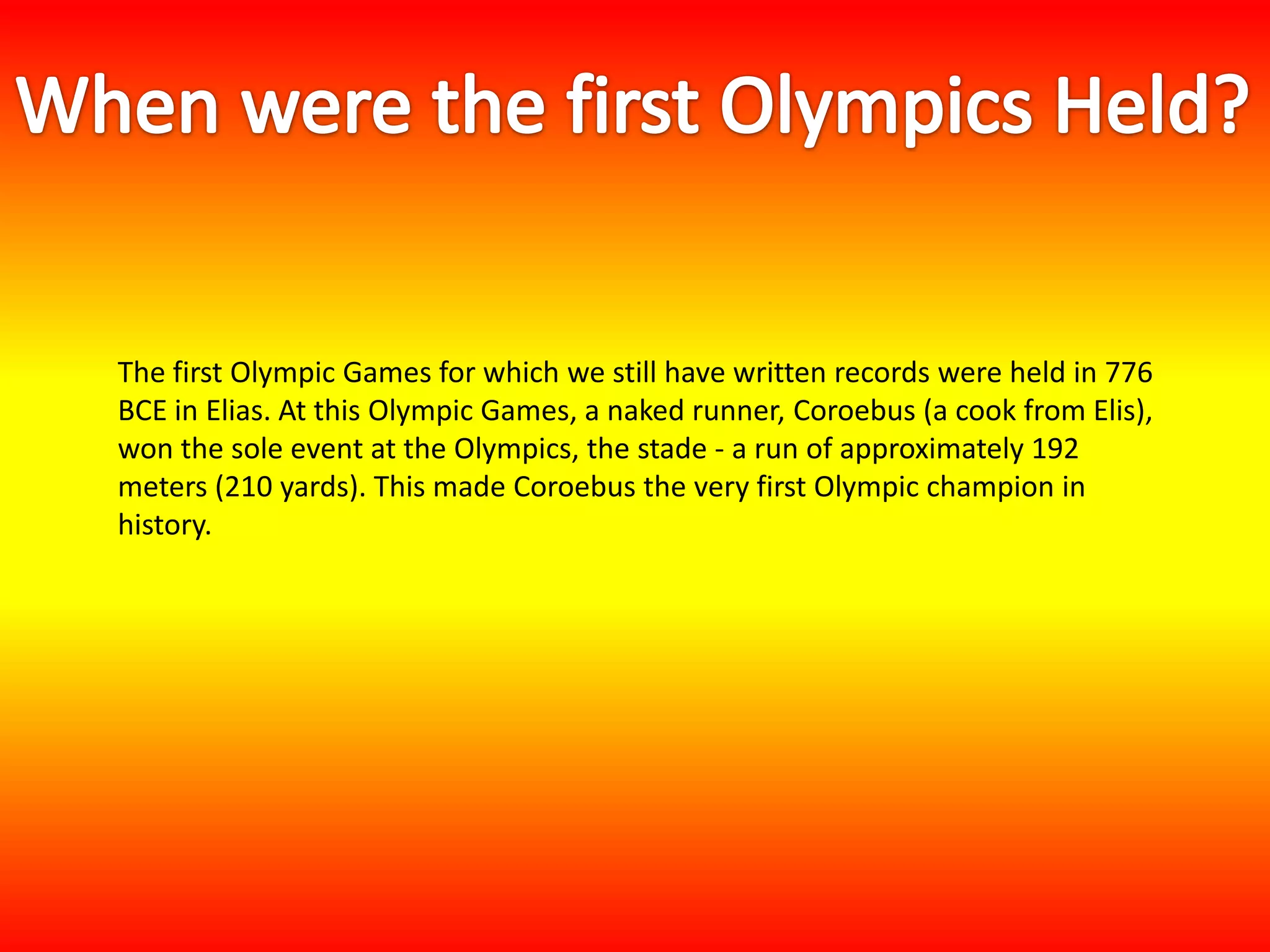 Ancient olympics powerpoint | PPTX
