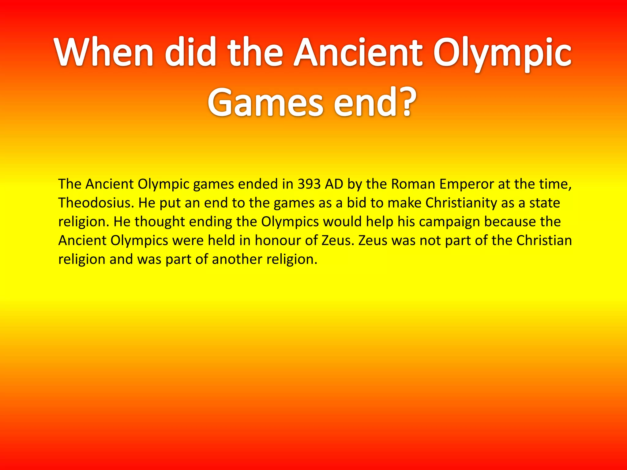 Ancient olympics powerpoint | PPTX