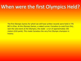 Ancient olympics powerpoint | PPTX