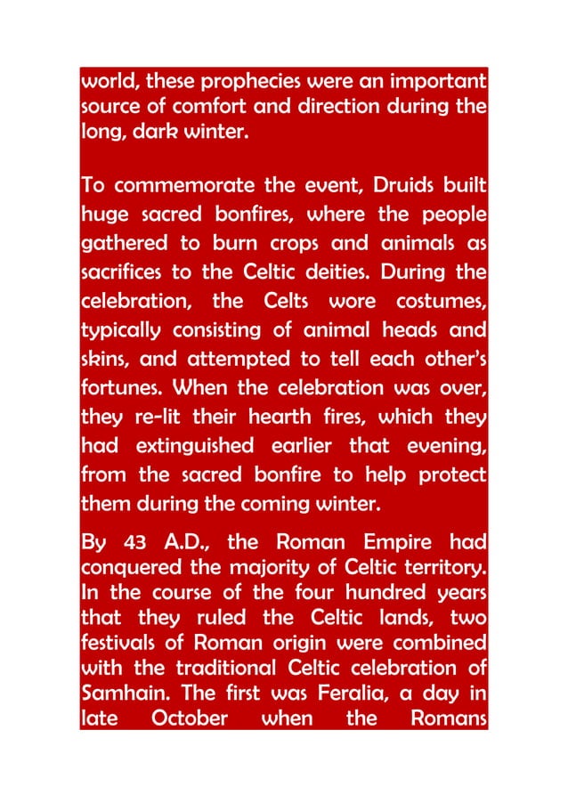 Ancient origins of halloween | PDF