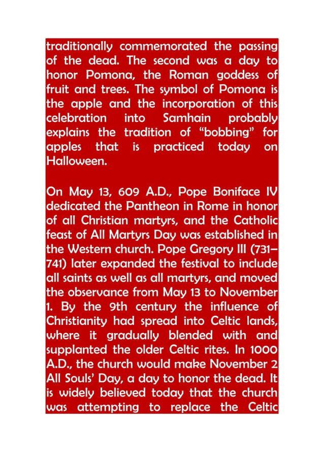 Ancient origins of halloween | PDF