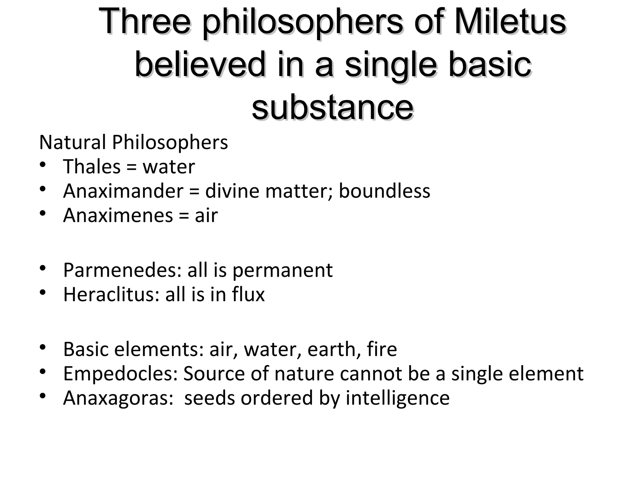 ANCIENT PHILOSOPHY: PRE-SOCRATICS | PPT