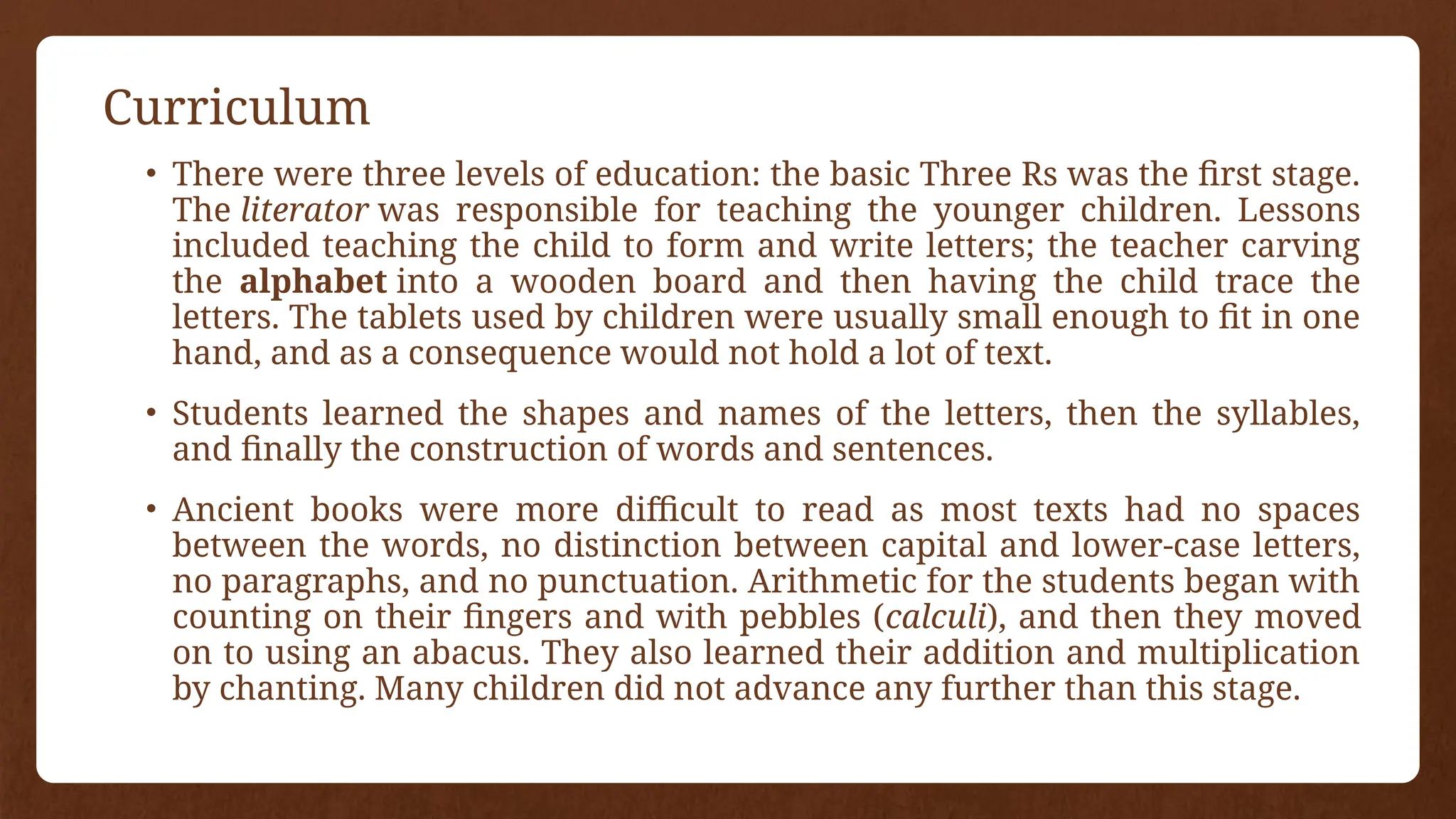 Ancient Roman Education.pptx for the subject Foundations of Education ...