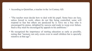 Ancient Roman Education.pptx for the subject Foundations of Education ...