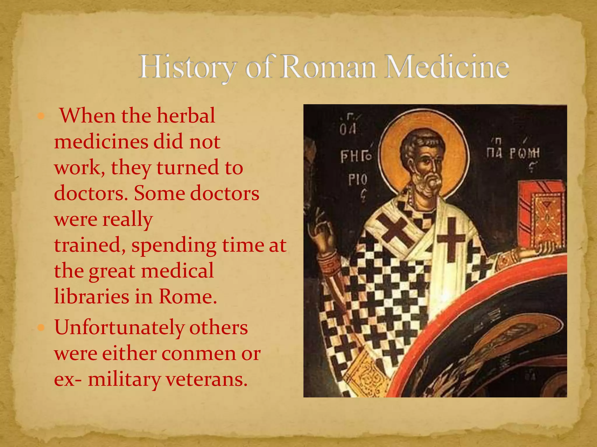 Ancient Roman Medicine Final | PPTX
