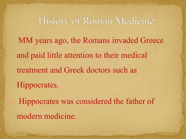 Ancient Roman Medicine Final | PPTX