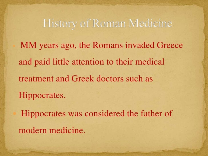 Ancient Roman Medicine Final