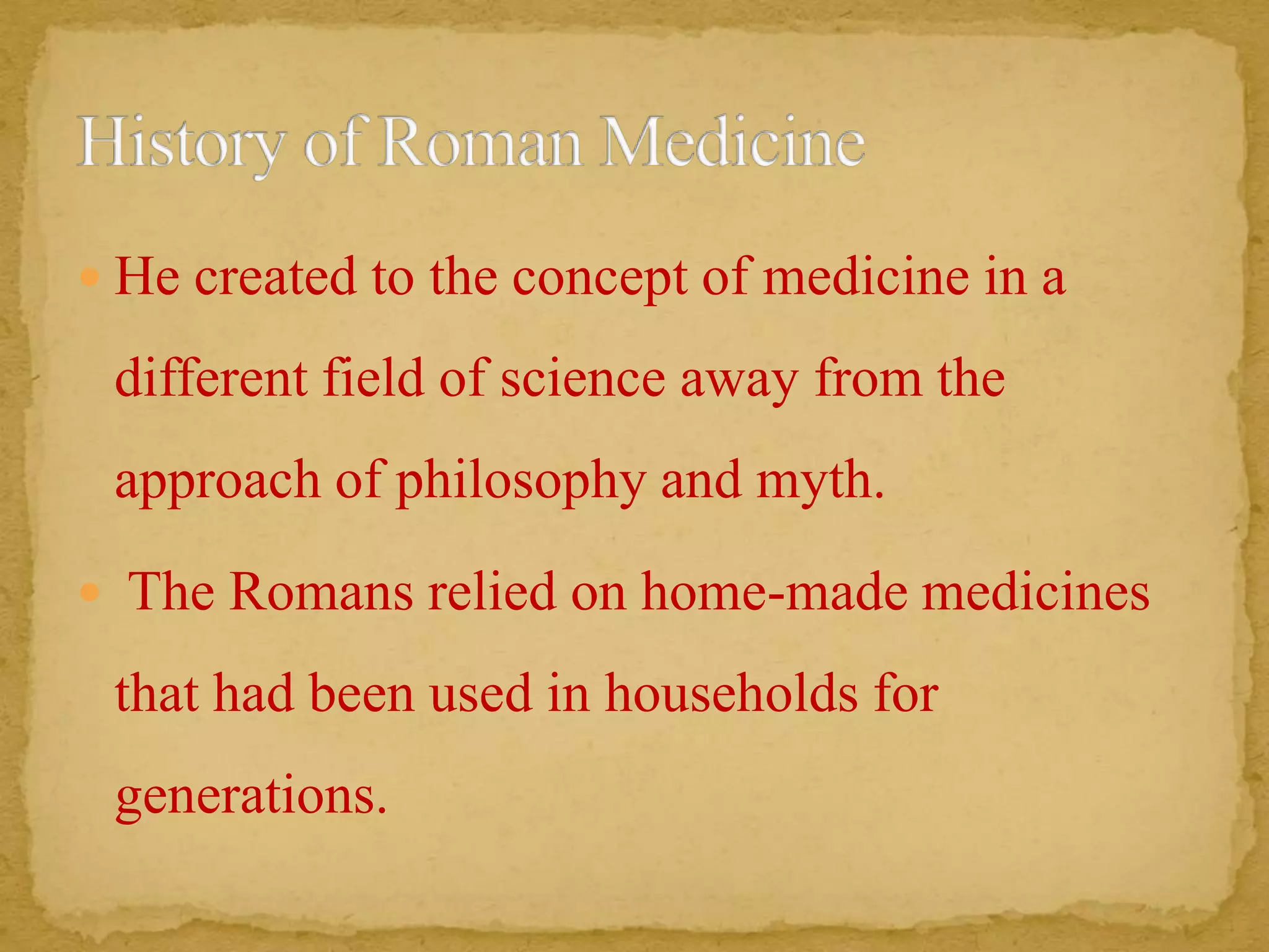 Ancient Roman Medicine Final | PPTX