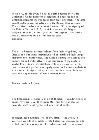 Ancient RomeBeginning in the eighth century B.C., Ancien | DOCX ...