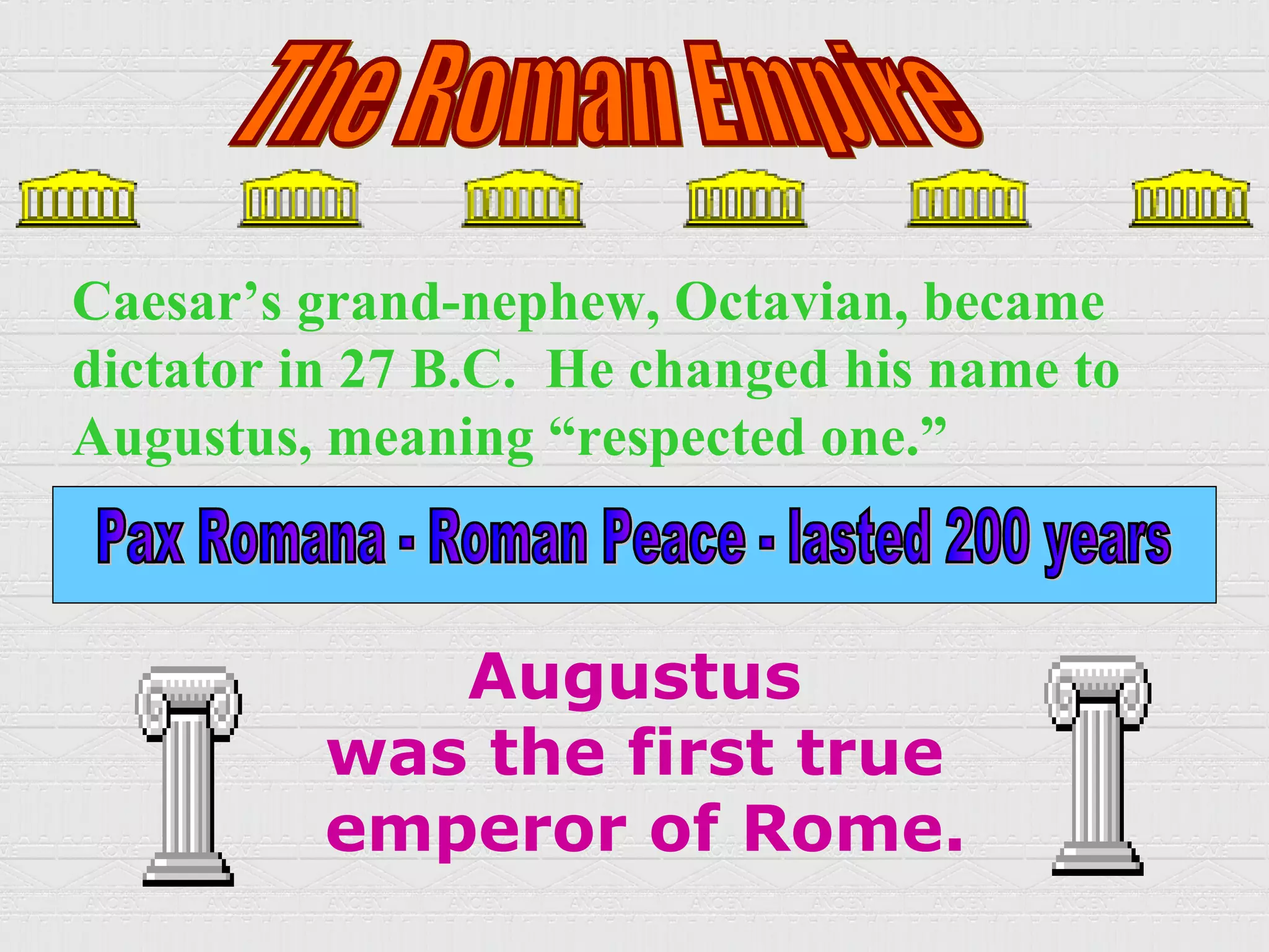Ancient Rome Discovery Ed. Elem. | PPT