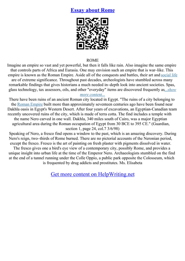 Ancient Rome Essay | PDF