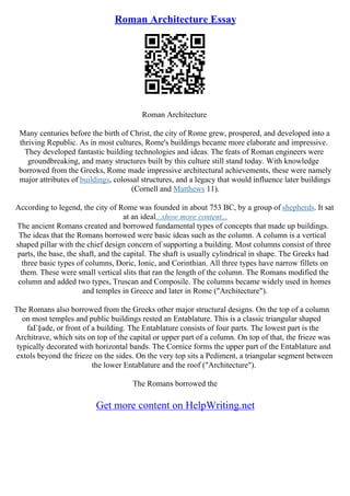 Ancient Rome Essay | PDF