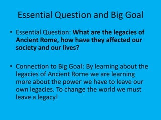 Day 3 Ancient Rome Legacies | PPTX