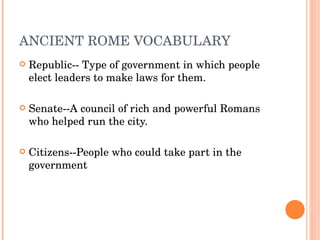 Ancient rome vocab | PPT