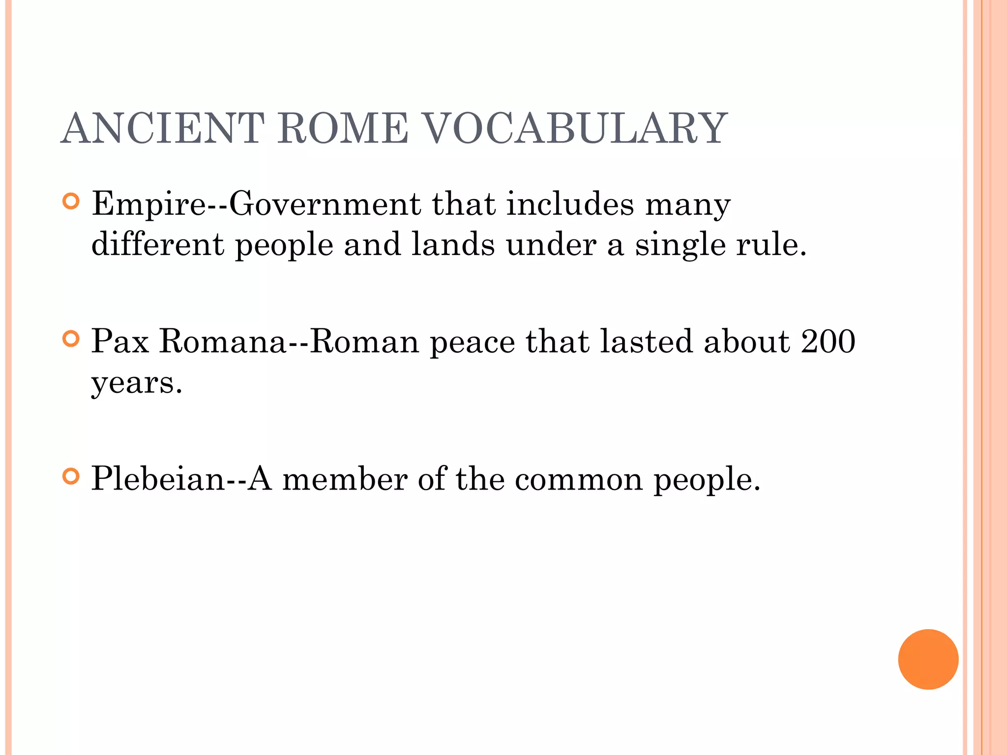 Ancient Rome Vocab | PPT