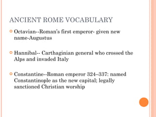Ancient Rome Vocab | PPT