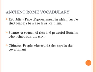 Ancient Rome Vocab | PPT