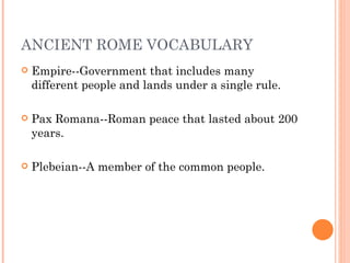 Ancient Rome Vocab | PPT