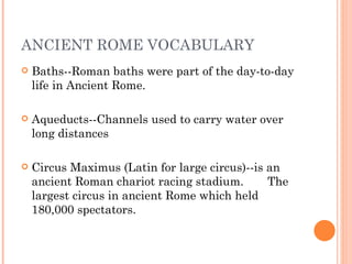Ancient Rome Vocab | PPT