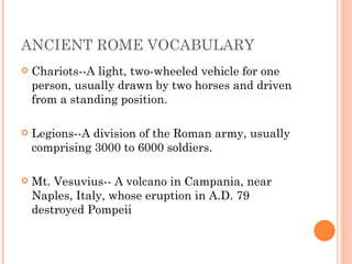 Ancient Rome Vocab | PPT