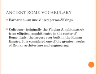 Ancient Rome Vocab | PPT