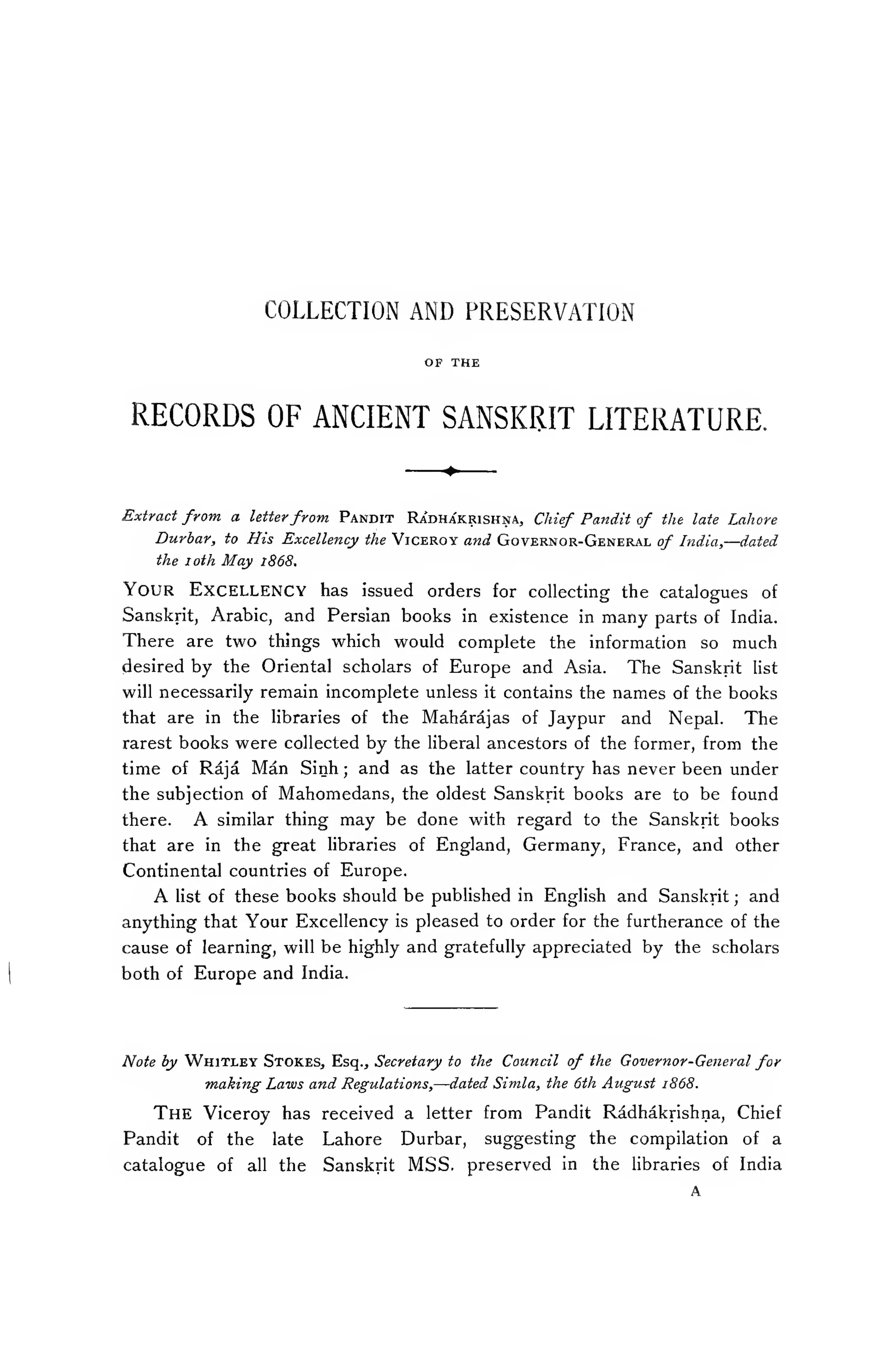 Ancient Sanskrit Literature in India 1878 | PDF
