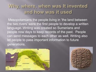 Ancient sumerian writing ppt | PPTX