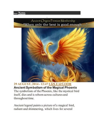 Ancient symbolism of the magical phoenix . | DOCX