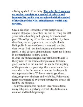 Ancient symbolism of the magical phoenix . | DOCX