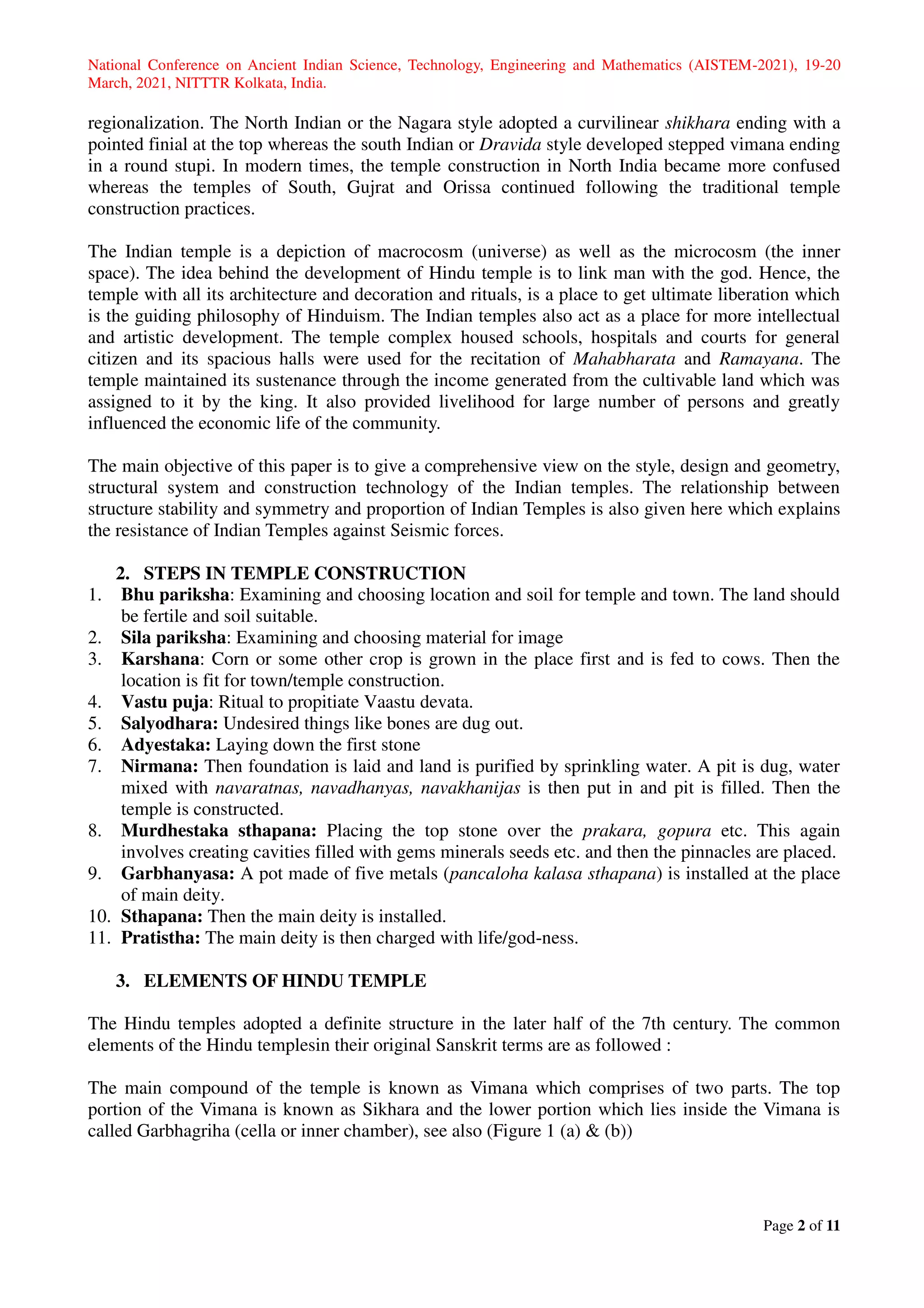 Ancient temples Geometry - conference paper prepared on 28th Feb. 2021 ...