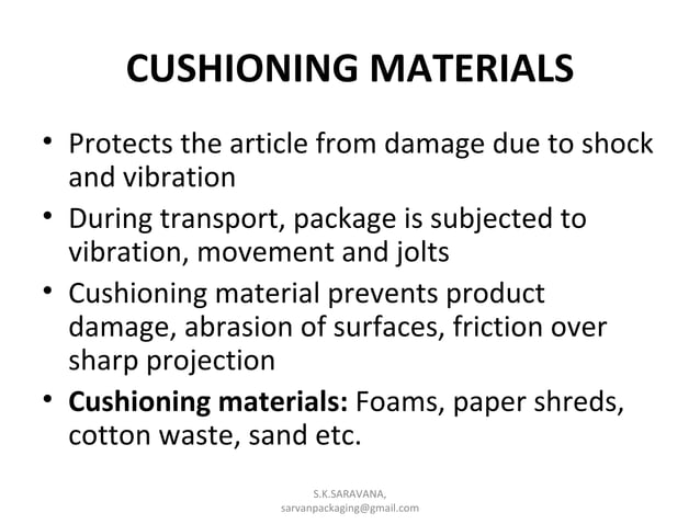Ancillary Packaging Materials_S.K.Saravana | PPS | Chemistry | Science
